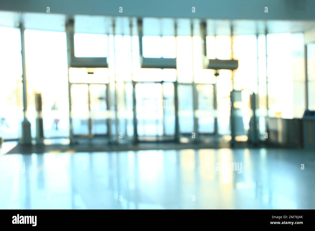 blurry image of a spacious lobby in a modern office building Stock ...