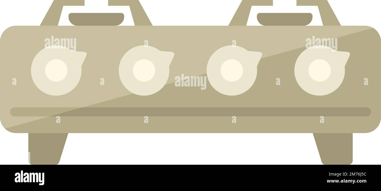 Stove icon flat vector. Cooking pot. Portable flame isolated Stock ...