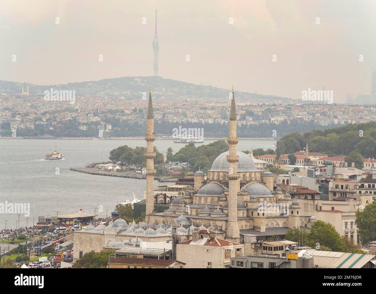 Ariel view of Rustem Pasha Mosque, from Suleymaniye Mosque, Istanbul ...