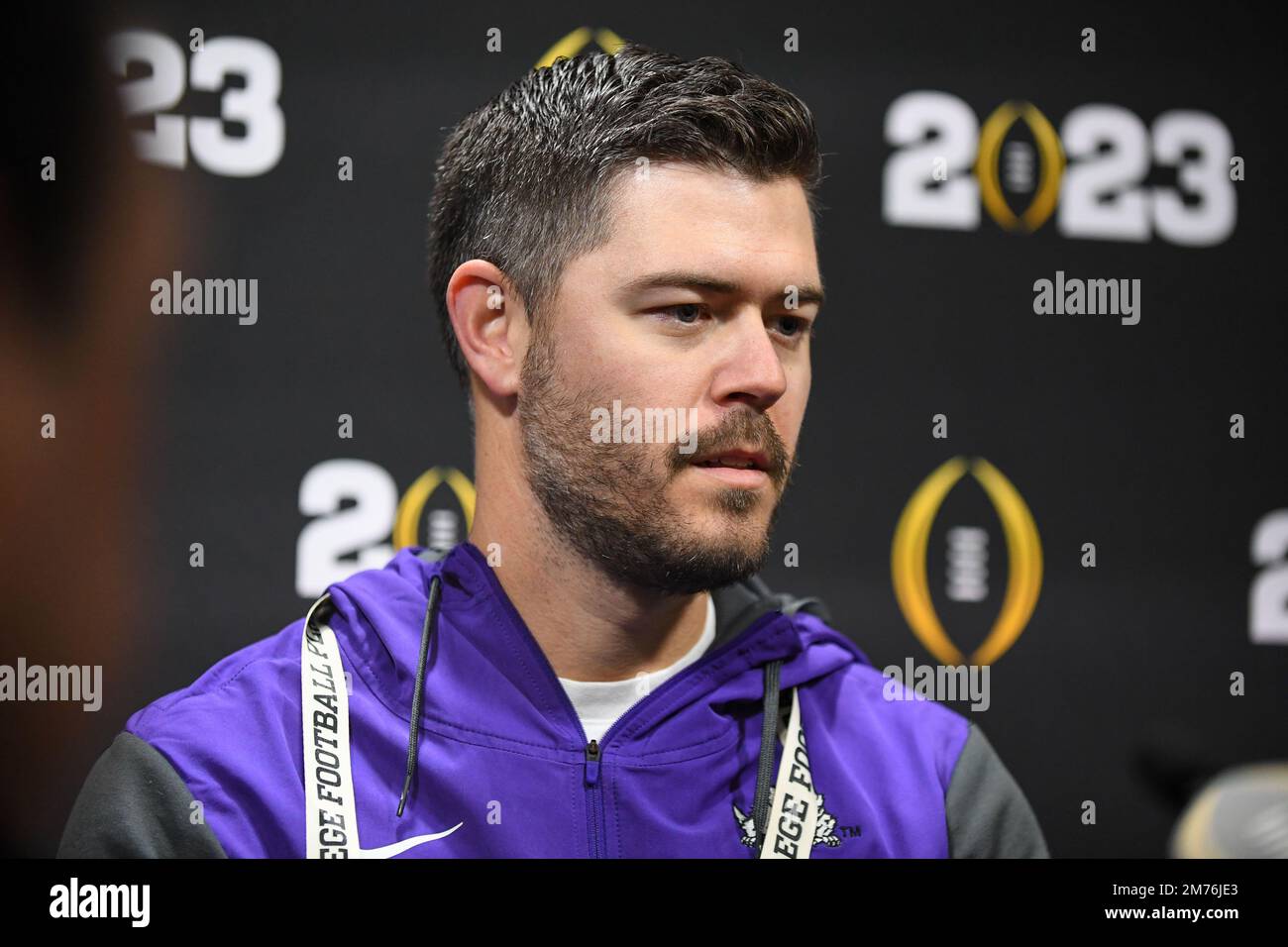 TCU offensive coordinator Garrett Riley during National Championship ...
