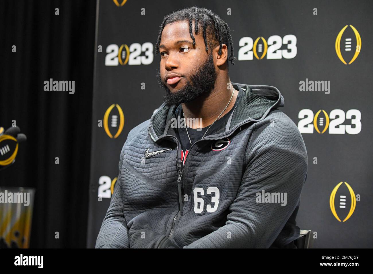 Georgia offensive line Sedrick Van Pran (63) during National ...