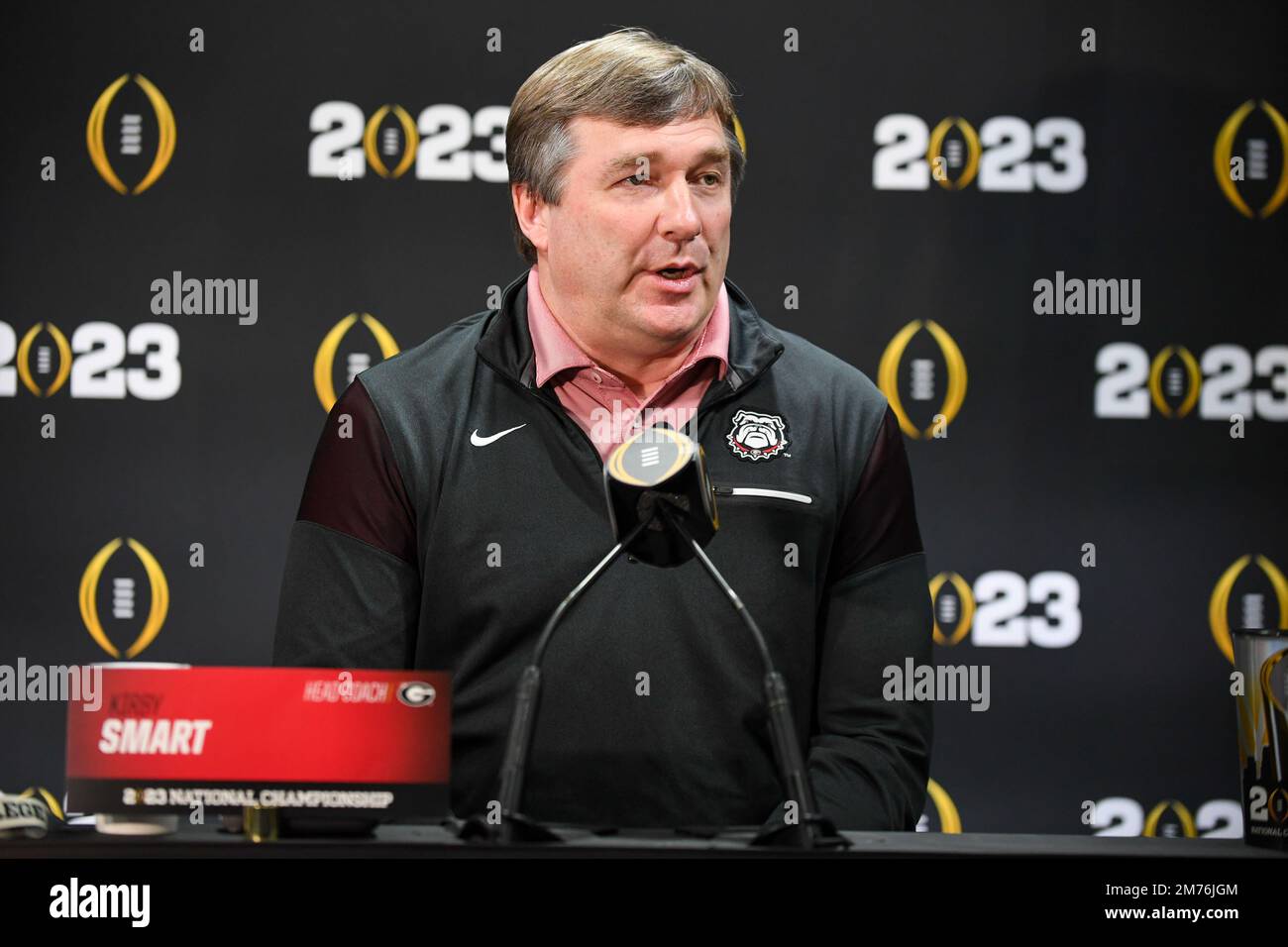 Georgia head coach Kirby Smart during National Championship Media Day ...