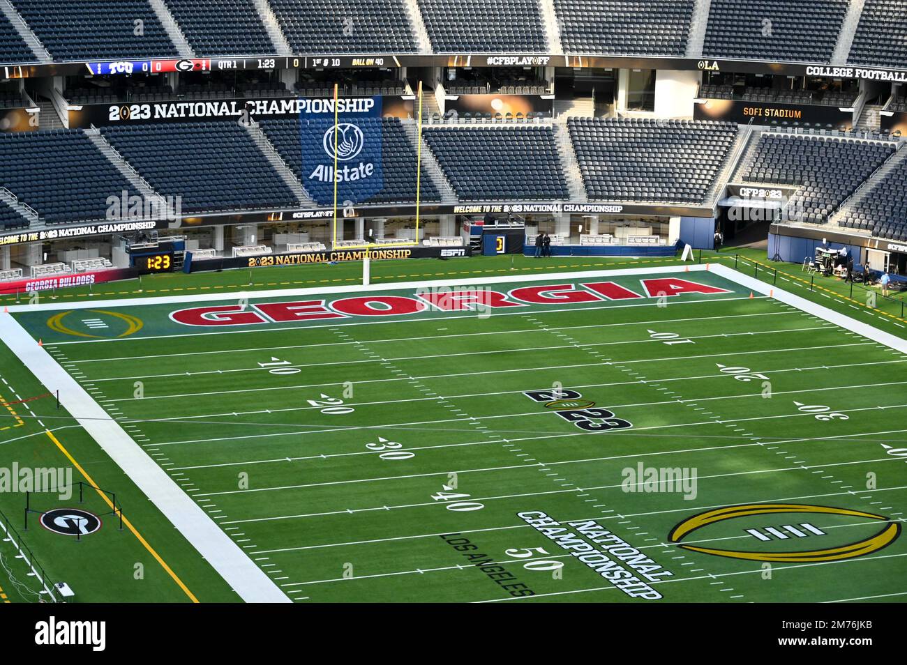 General overall view of SoFi Stadium before the College Football ...