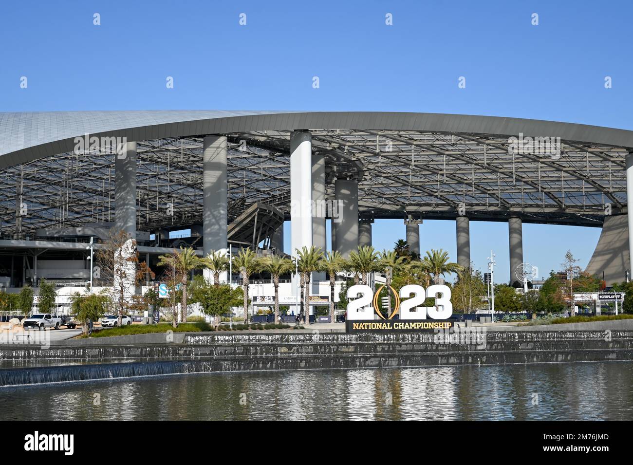 General overall view of SoFi Stadium before the College Football ...