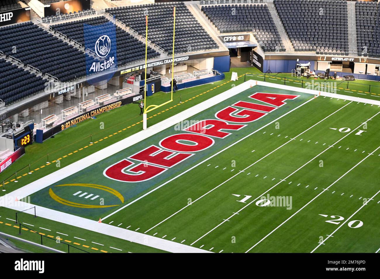 General overall view of SoFi Stadium before the College Football ...