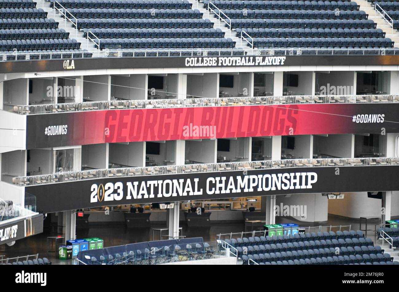 General overall view of SoFi Stadium before the College Football ...