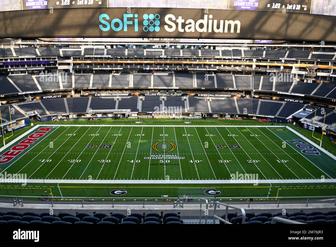General overall view of SoFi Stadium before the College Football ...