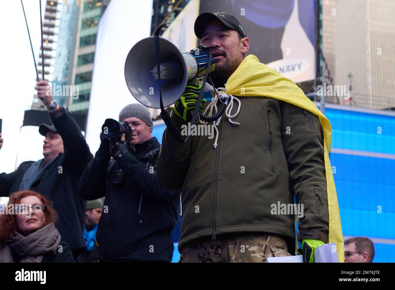 New York, New York, USA. 7th Jan, 2023. US Air Force veteran in Ukraine ...