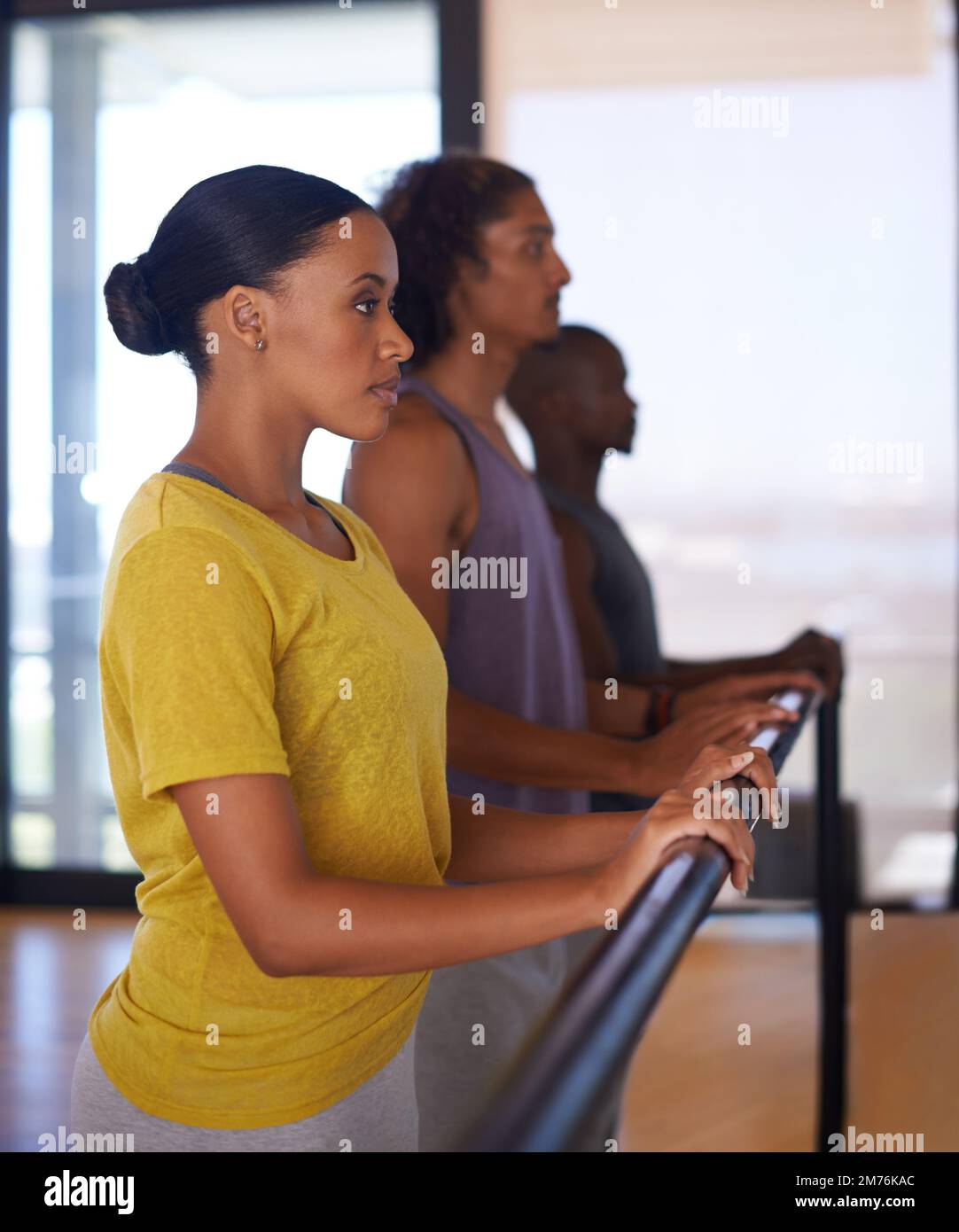 Friends and dance partners. a group of people practicing in a dance ...