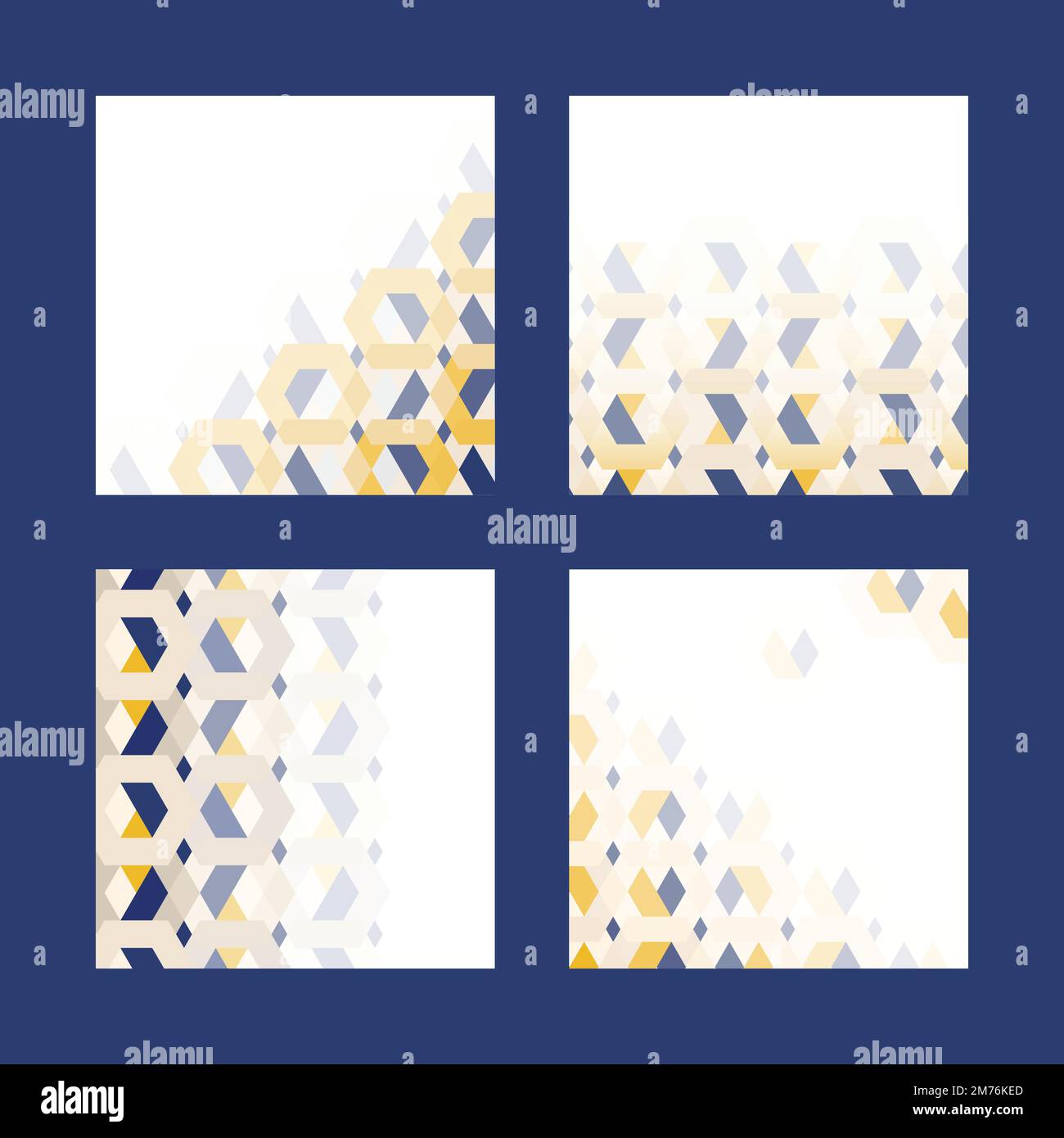 3D yellow and blue hexagonal patterned banner vectors set Stock Vector ...