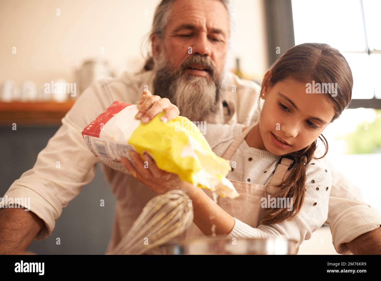Male kid and grandfather cooking hi-res stock photography and images ...