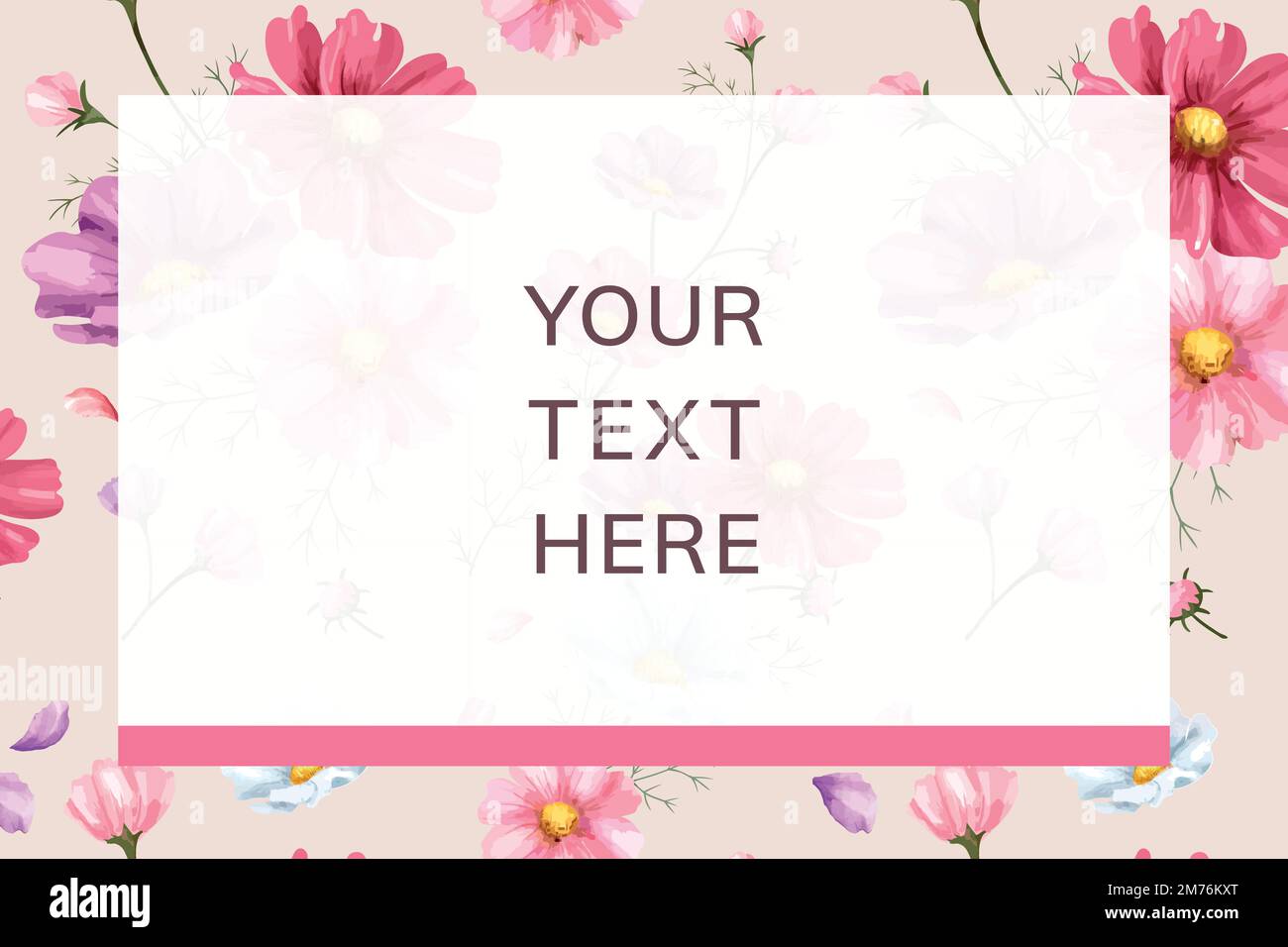 Blank floral invitation card vector Stock Vector Image & Art - Alamy