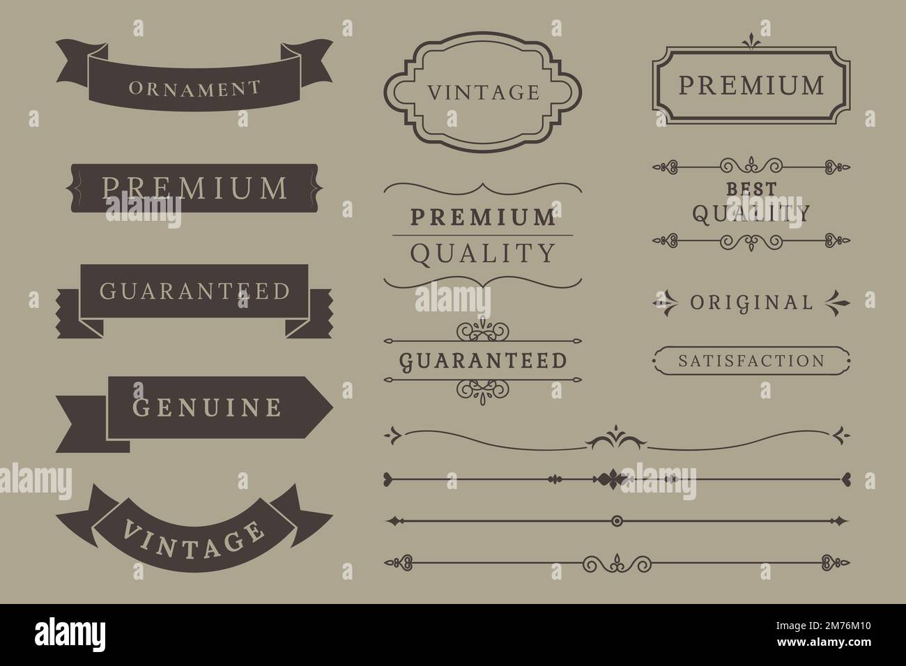Vintage banner and design element collection vectors Stock Vector Image ...