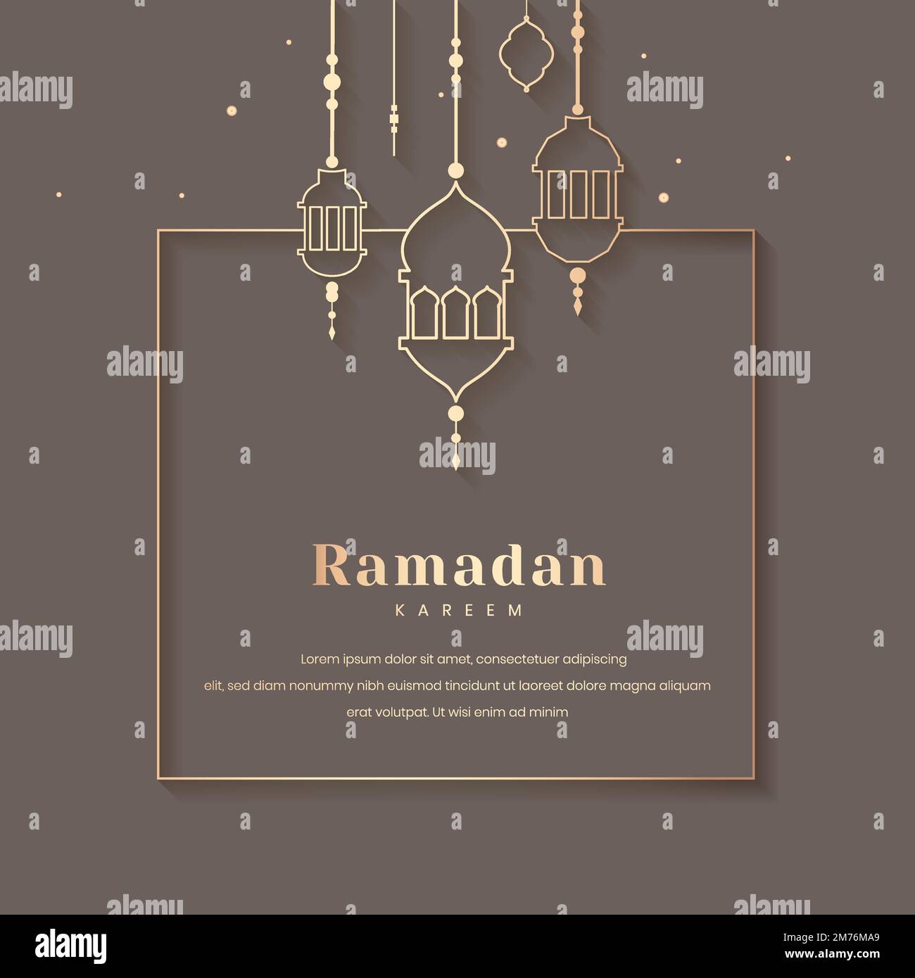 Ramadan Mubarak frame with lantern vector Stock Vector Image & Art - Alamy