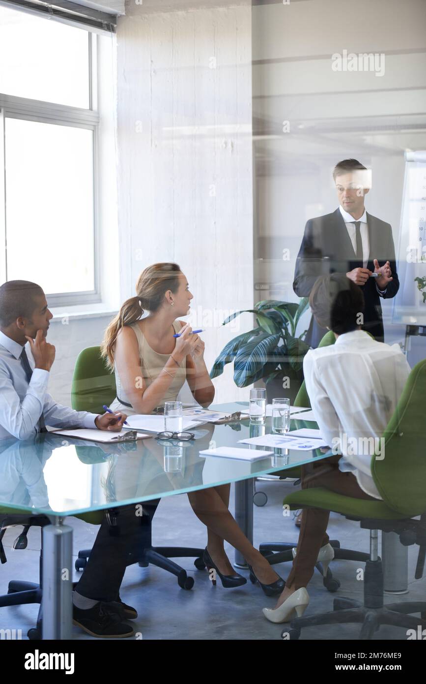 Where corporate genius is born...a business meeting in a boardroom with ...