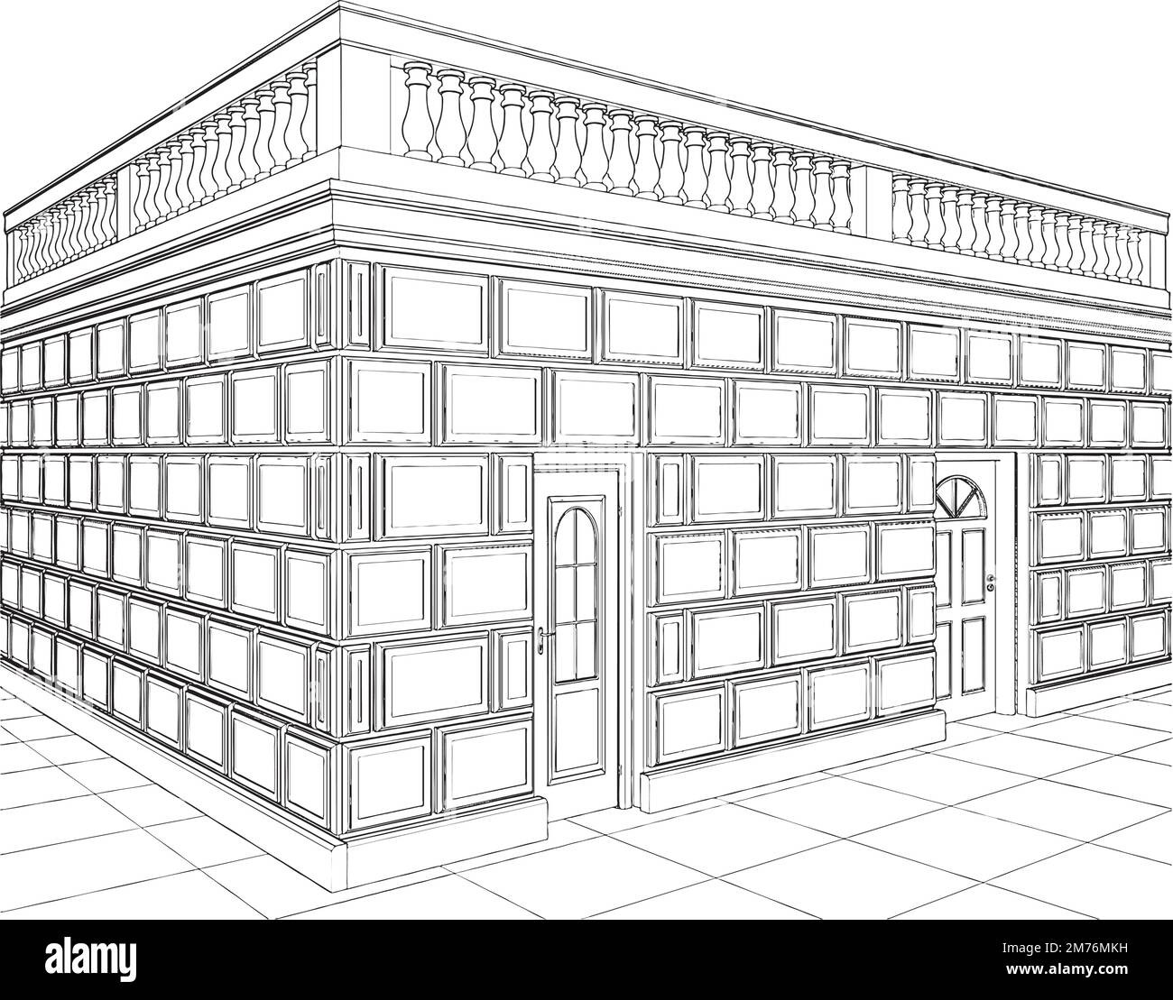 Terrace Eclectic Buildings Vector Stock Vector Image & Art - Alamy