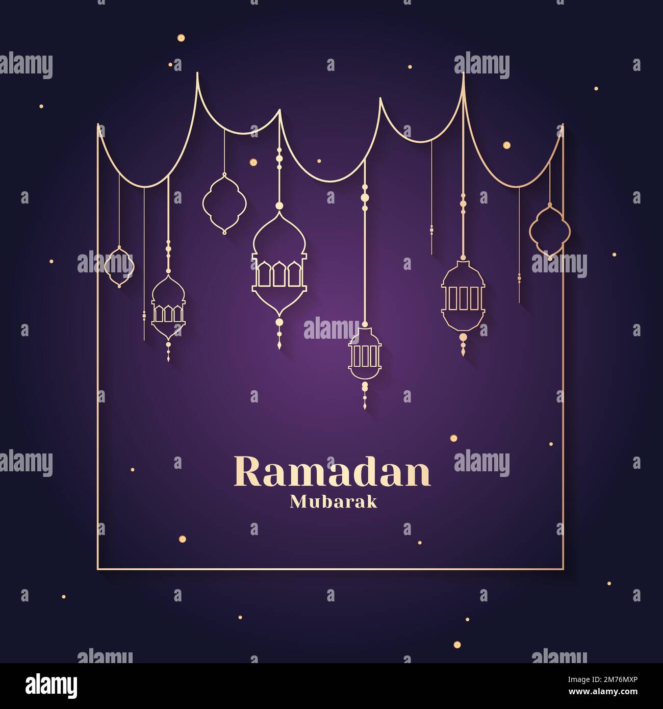 Ramadan Mubarak frame with lantern vector Stock Vector Image & Art - Alamy