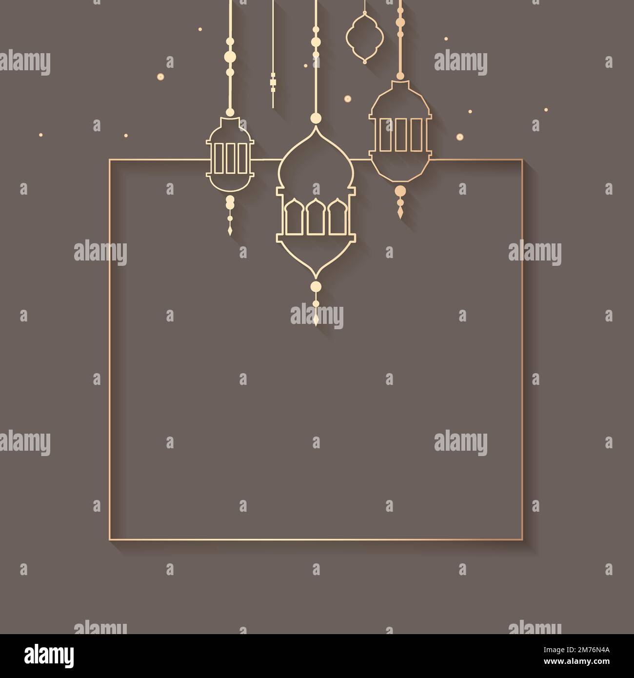 Ramadan Mubarak frame with lantern vector Stock Vector Image & Art - Alamy