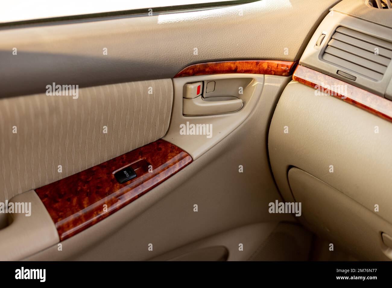 Car door handle closeup view from inside the car Stock Photo - Alamy
