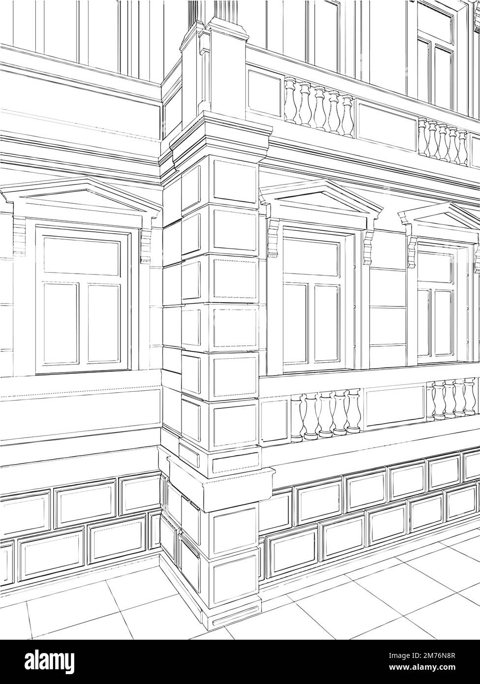 Terrace Eclectic Buildings Vector Stock Vector Image & Art - Alamy