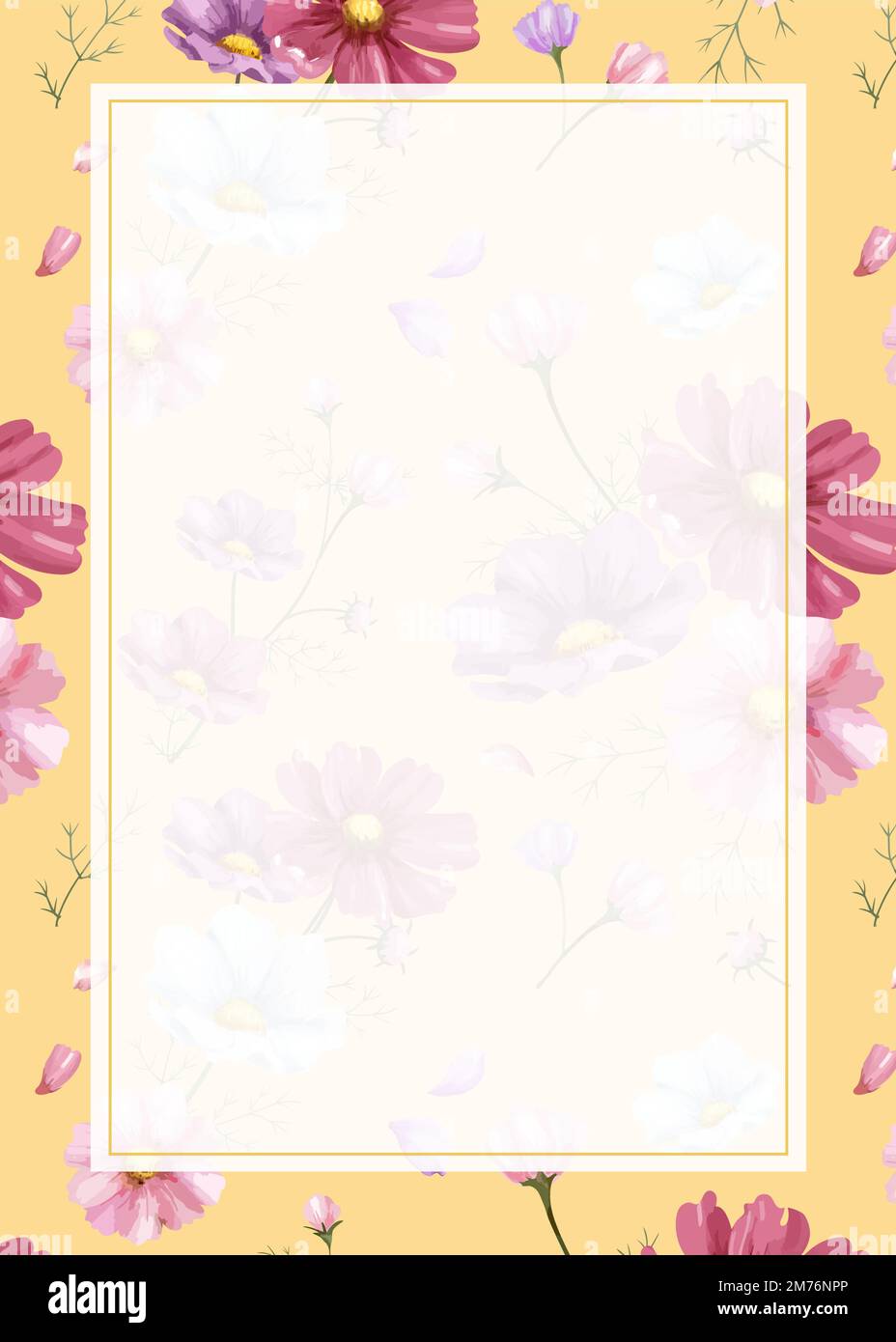 Blank floral invitation card vector Stock Vector Image & Art - Alamy