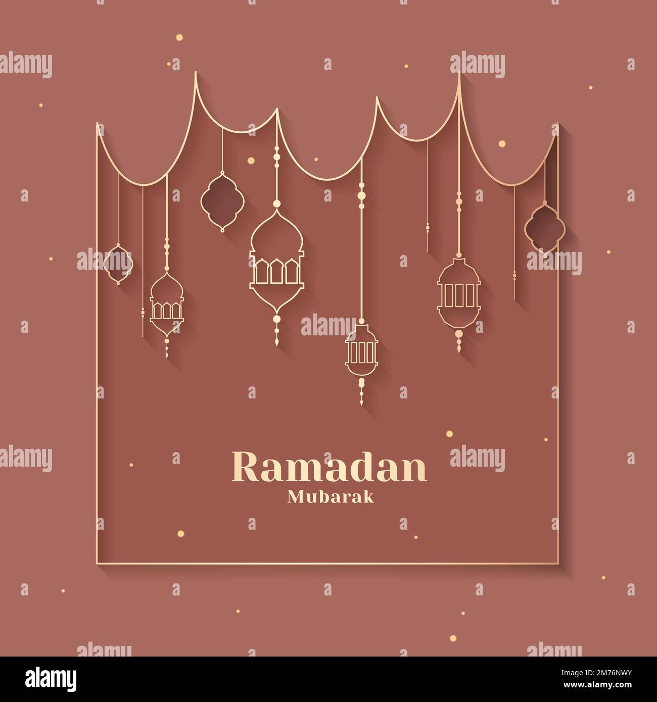 Ramadan Mubarak frame with lantern vector Stock Vector Image & Art - Alamy