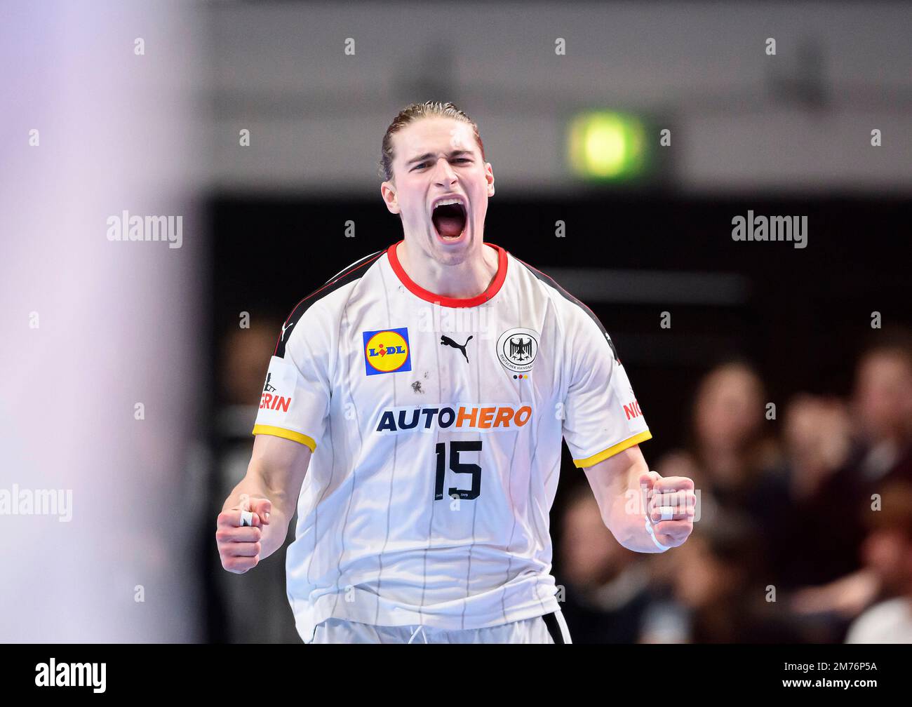 Jubilation Juri KNORR (GER) Handball Laenderspiel der Men, friendly ...