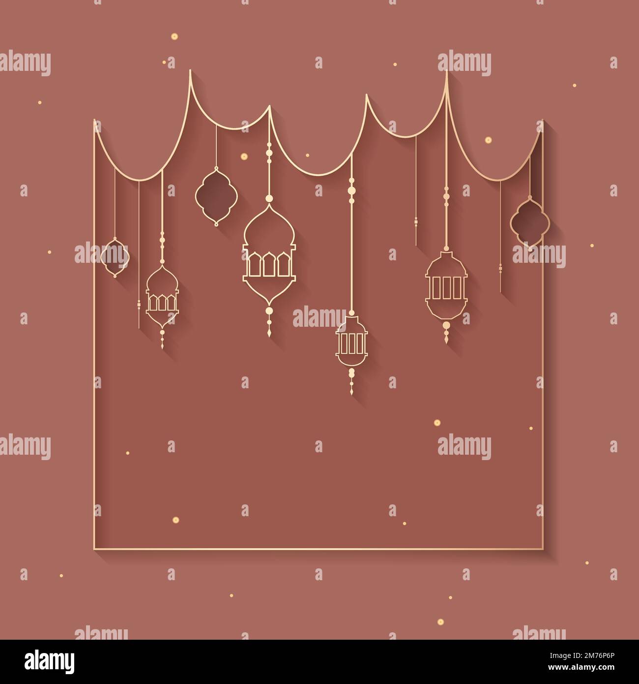 Ramadan Mubarak frame with lantern vector Stock Vector Image & Art - Alamy