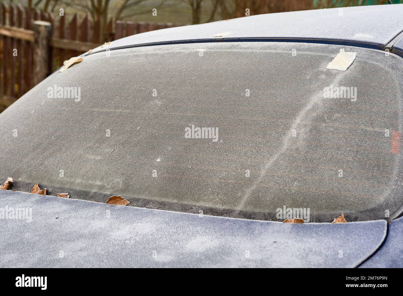 frozen windshield of a passenger car in winter Stock Photo - Alamy