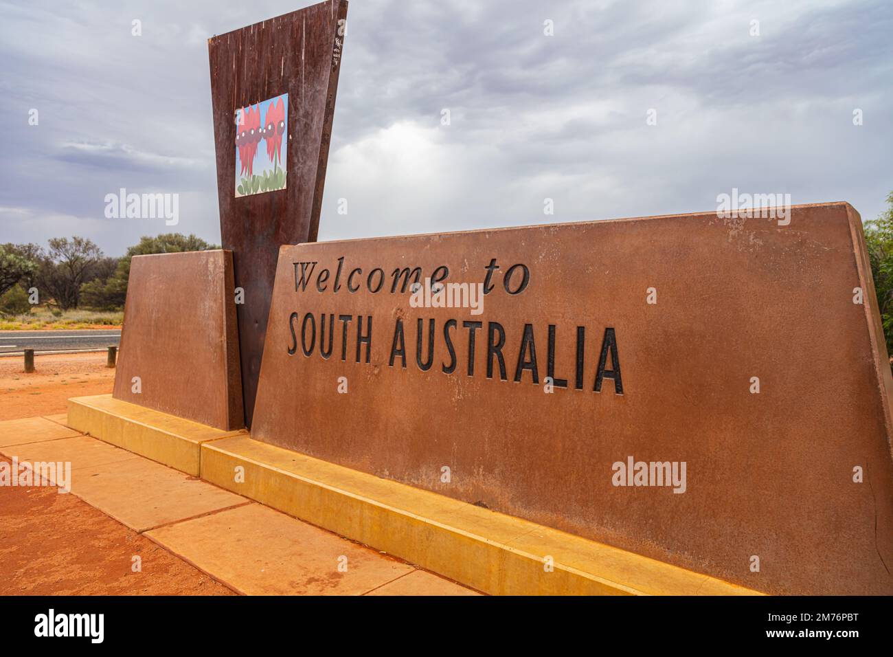 Outback, Australia - November 12, 2022: South Australia sign at the ...