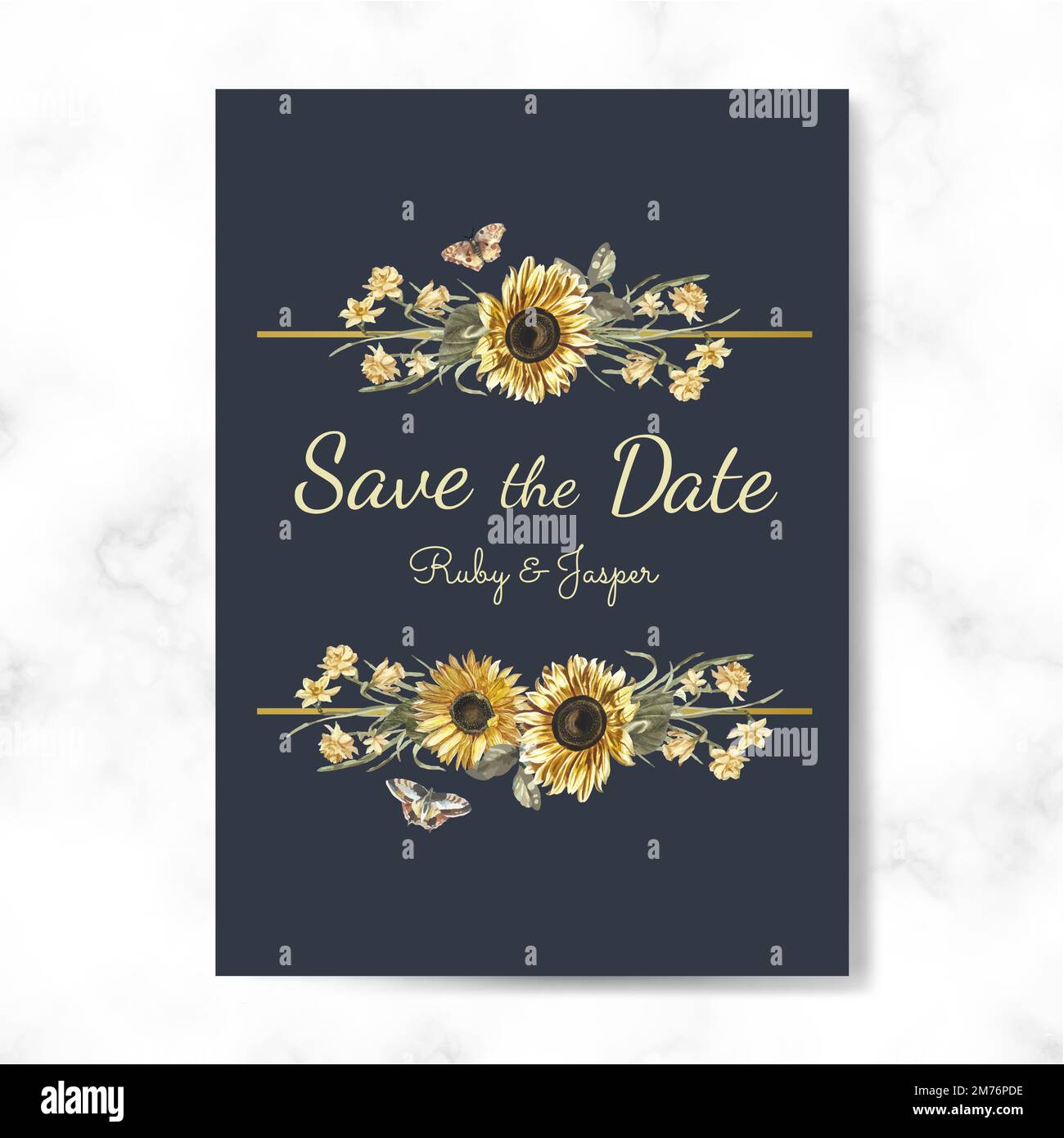 Save The Date Wedding Invitation Mockup Vector Stock Vector Image And Art Alamy