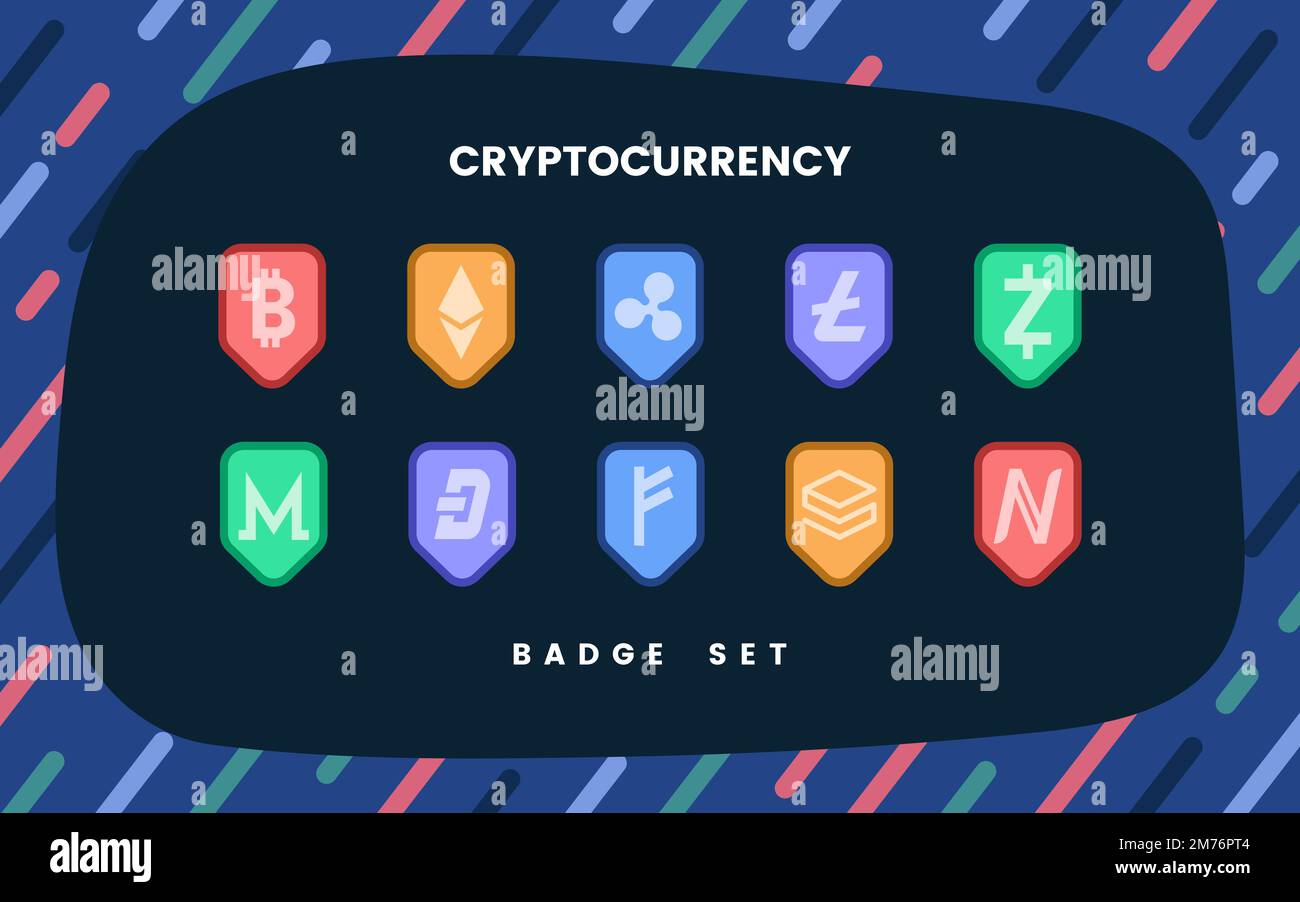 Set of various cryptocurrencies electronic cash symbol vector Stock ...