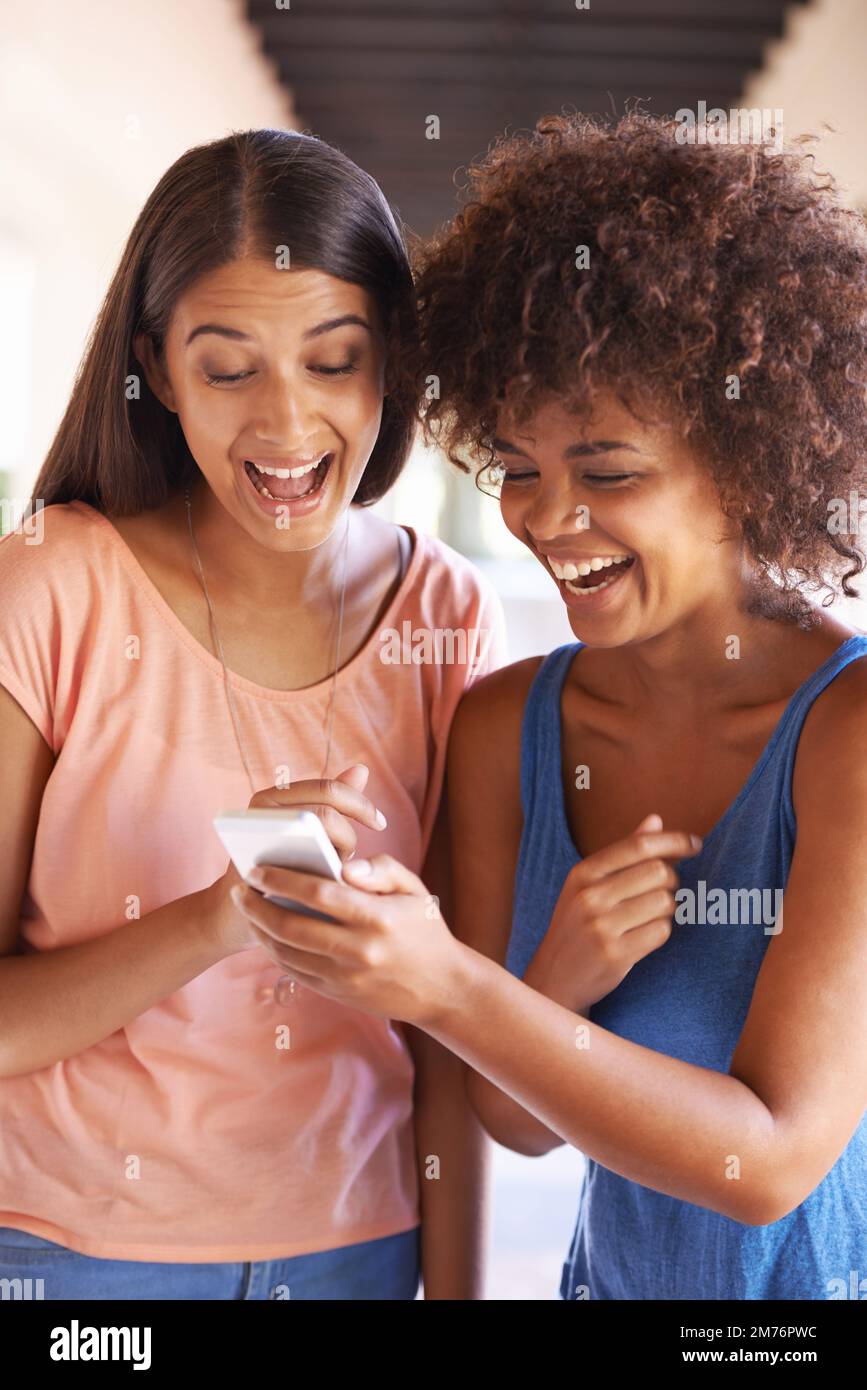 All smiles when friends hang out. two girlfriends hanging out together ...