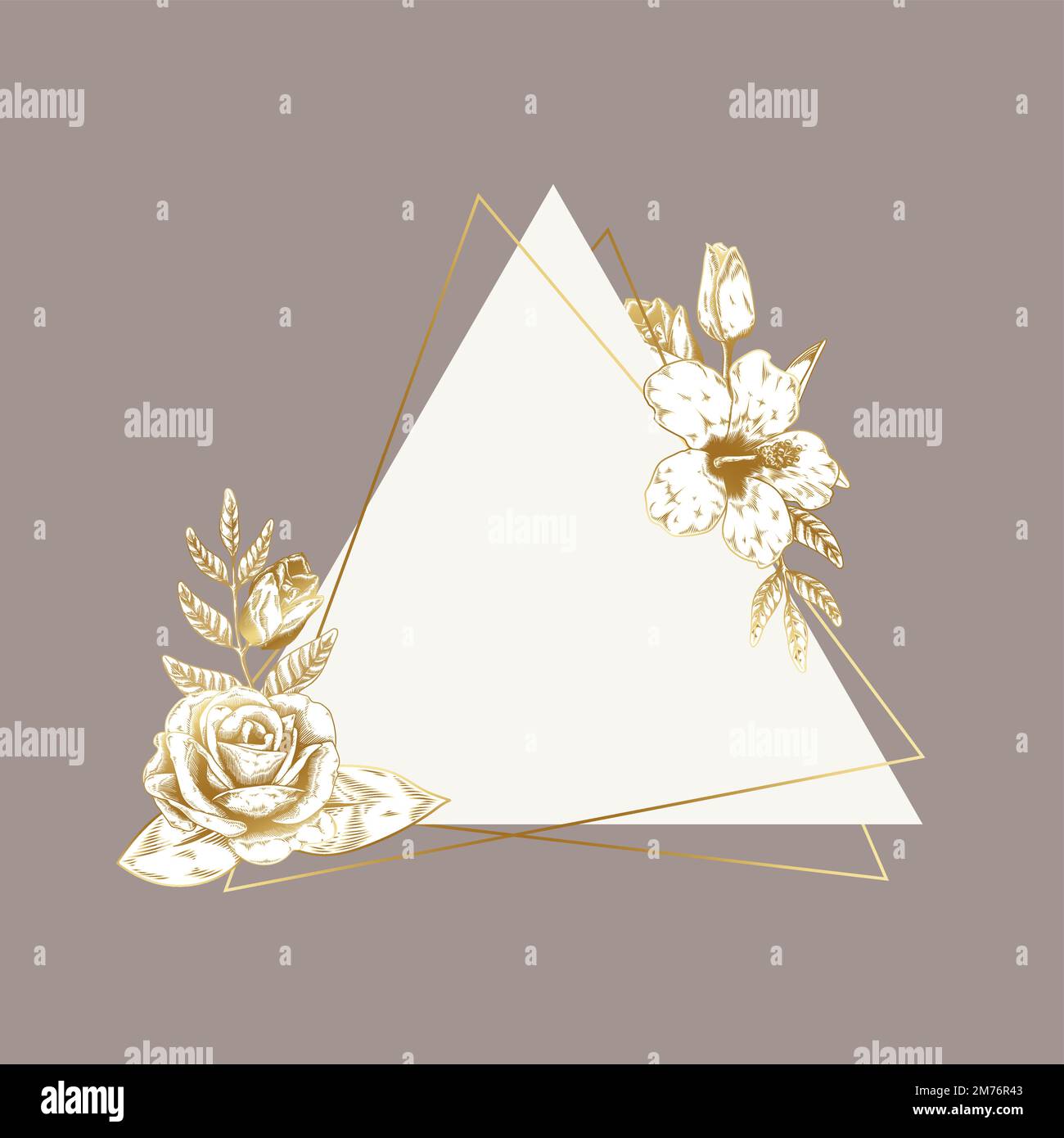 Hand drawn floral triangle badge vector Stock Vector Image & Art - Alamy