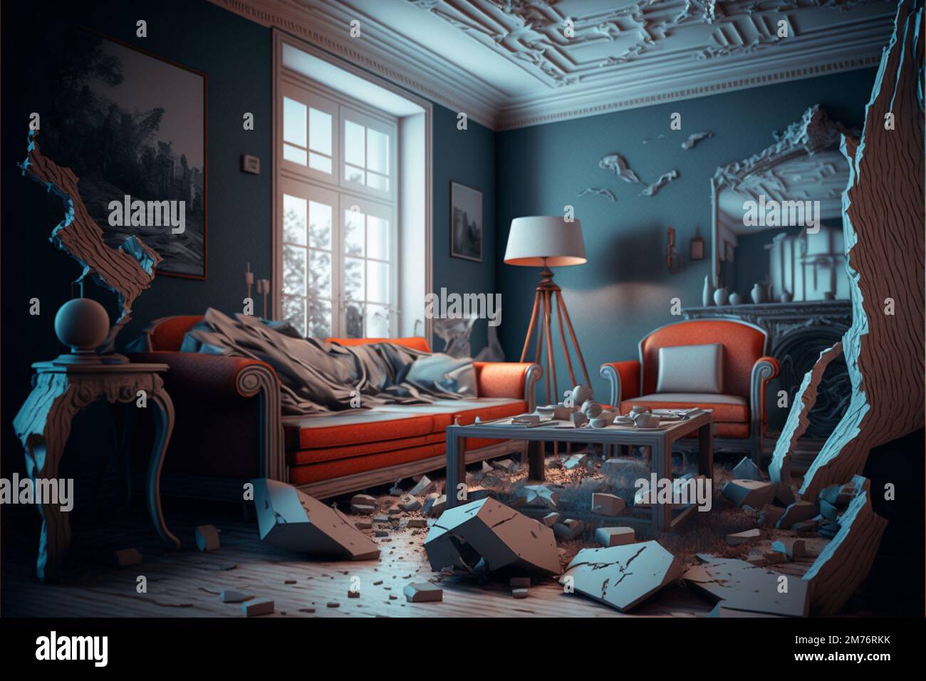Earthquake aftermath indoors hi-res stock photography and images - Alamy