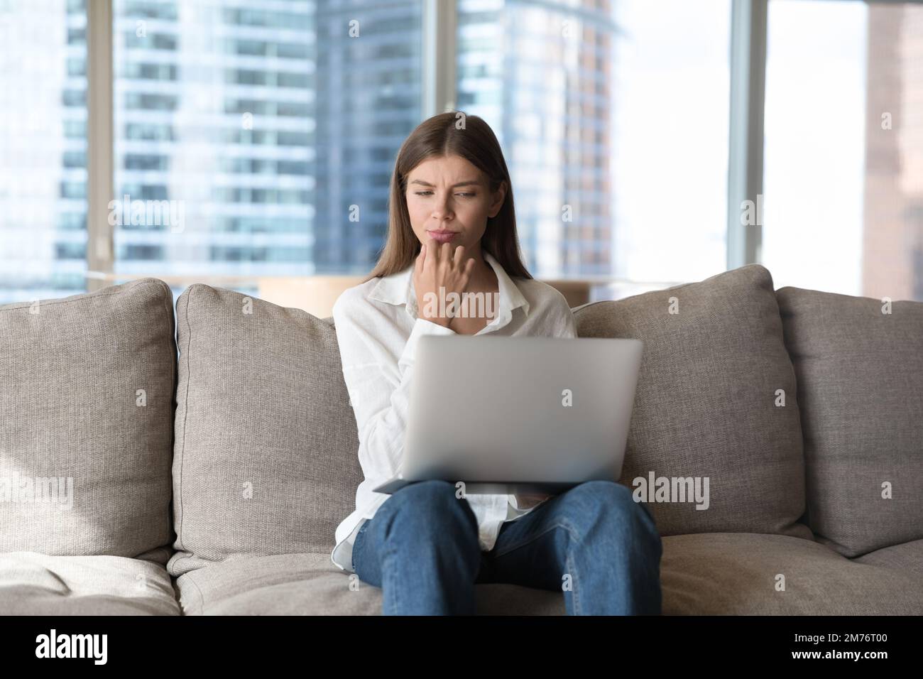 Person staring at computer screen hi-res stock photography and images ...