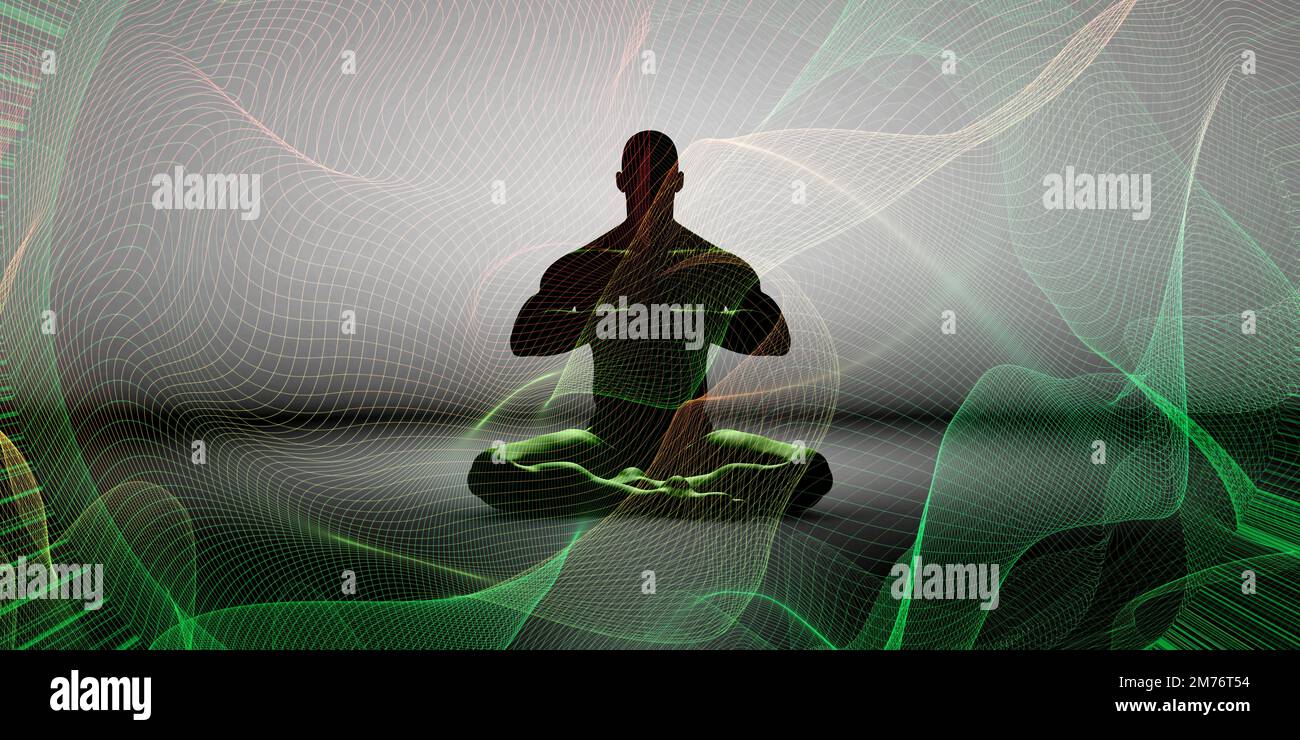 Body and Mind Meditation Background with Energy Aura Stock Photo - Alamy