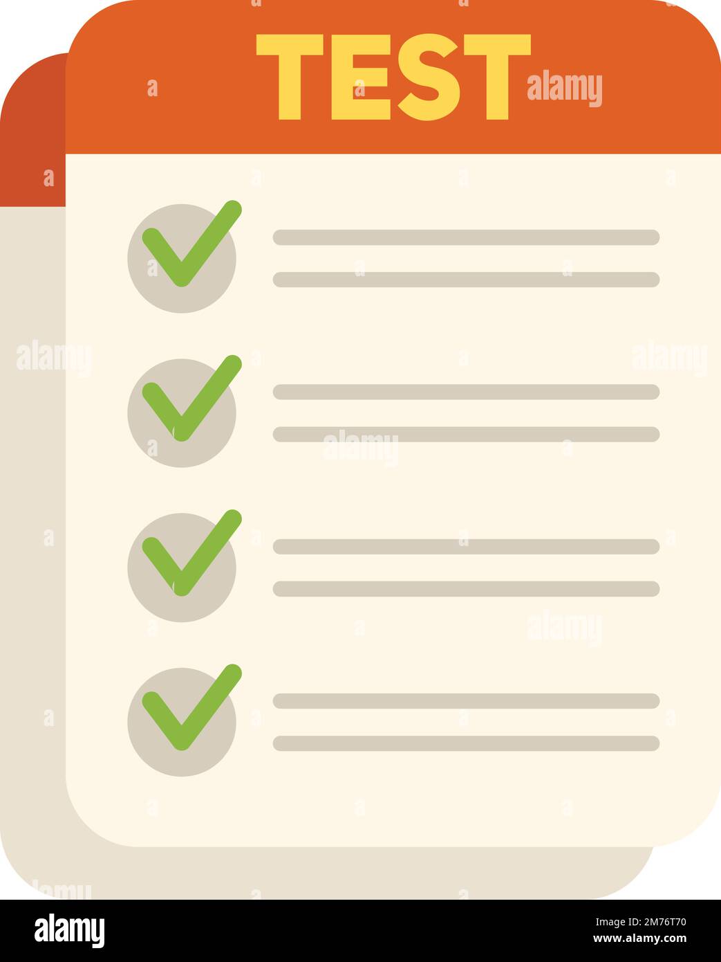 Paper test icon flat vector. Exam answer. Check form isolated Stock ...