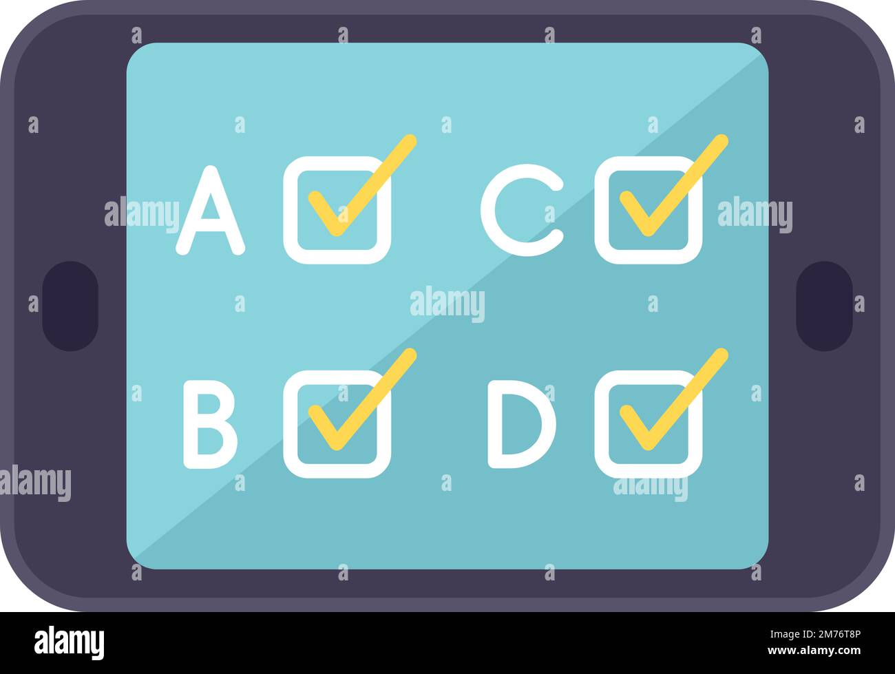 Tablet test icon flat vector. Form sheet. Online education isolated ...