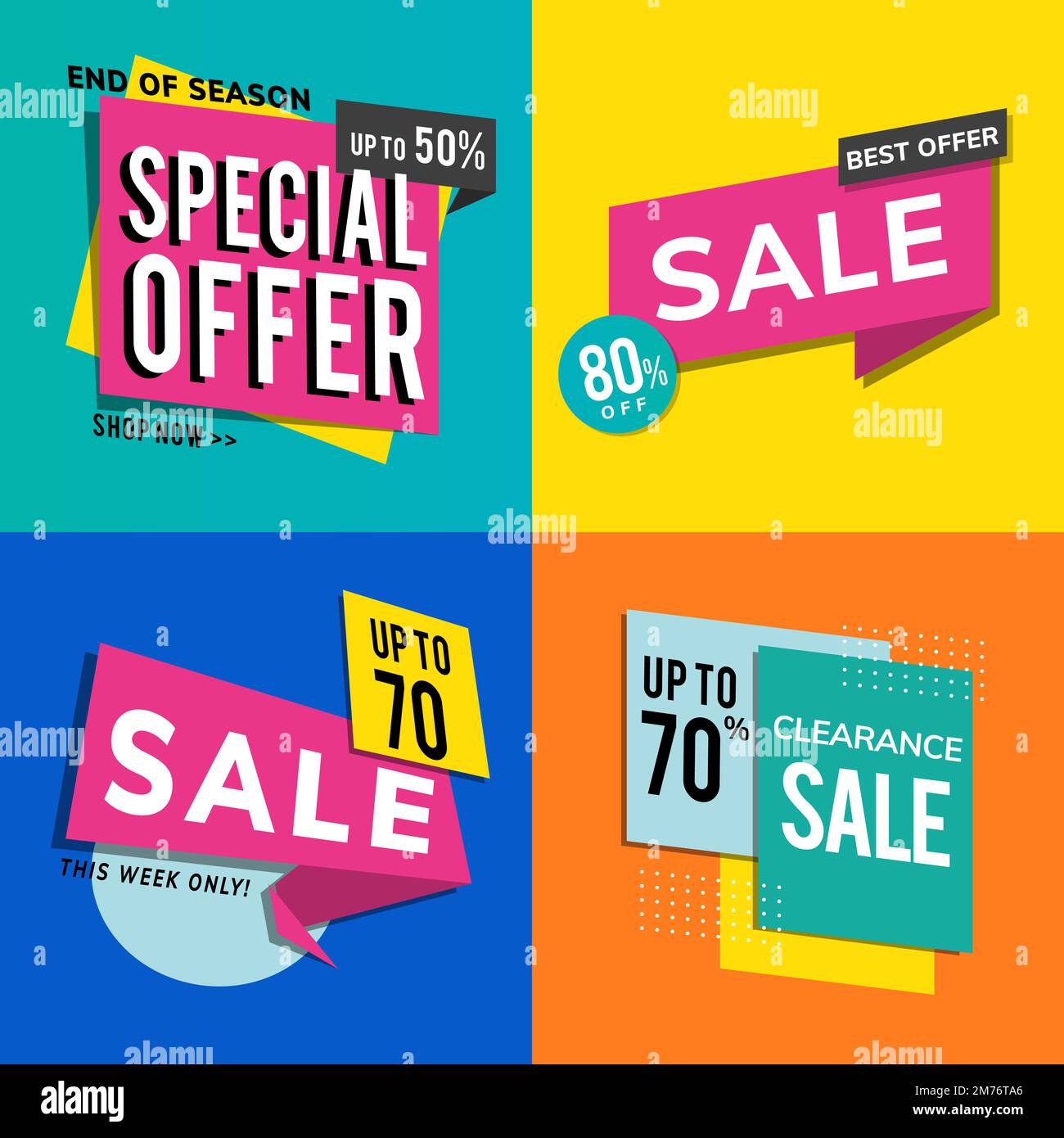 Shop sale promotion advertisements vector set Stock Vector Image & Art ...