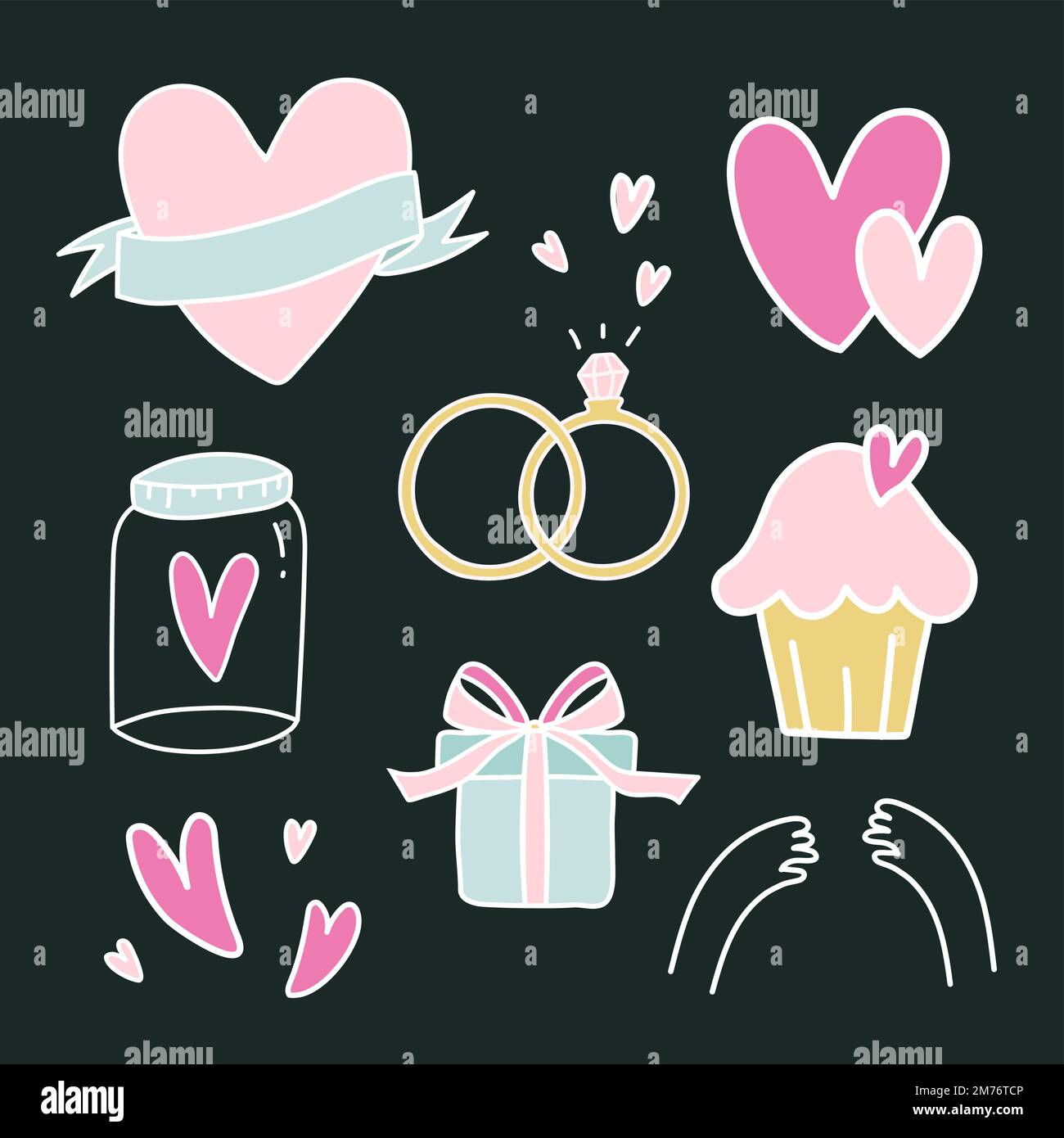 Set of love symbols vector Stock Vector Image & Art - Alamy