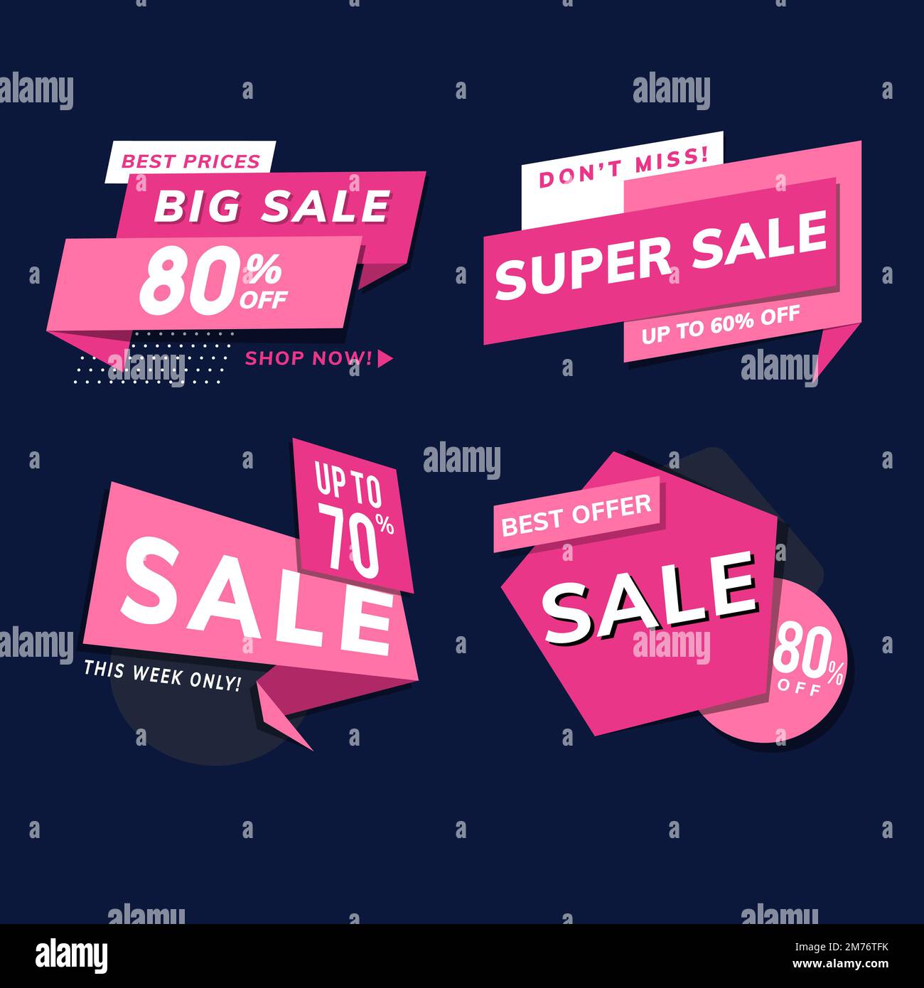 Shop sale promotion advertisements vector set Stock Vector Image & Art ...
