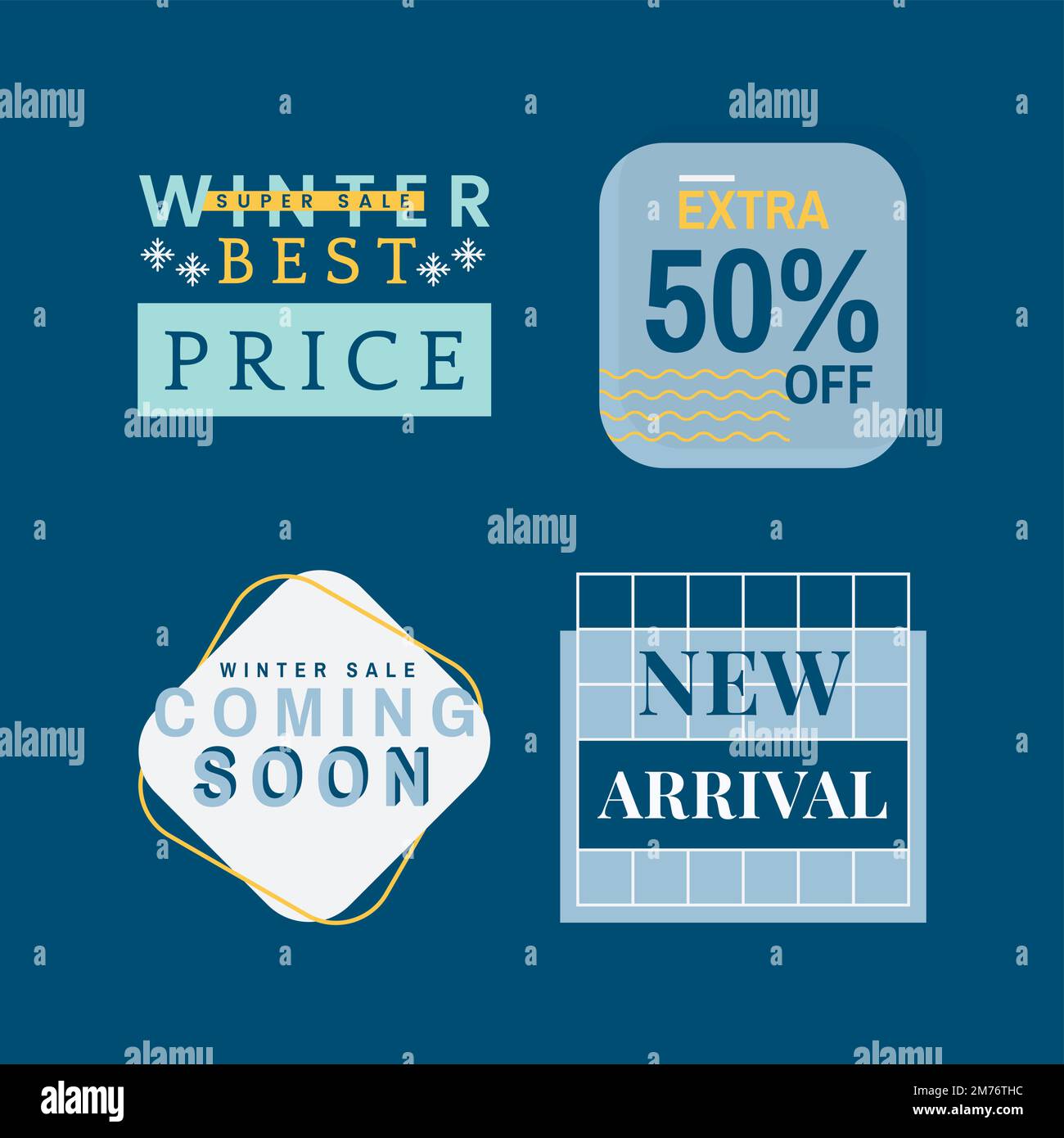 Set of winter sale badge vectors Stock Vector Image & Art - Alamy