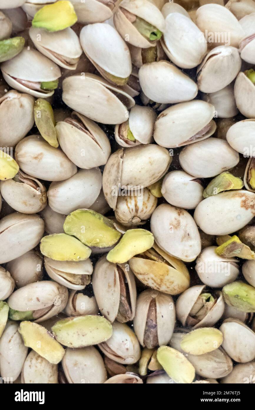 Pistachios texture and background . Flat lay pistachios top view Stock ...