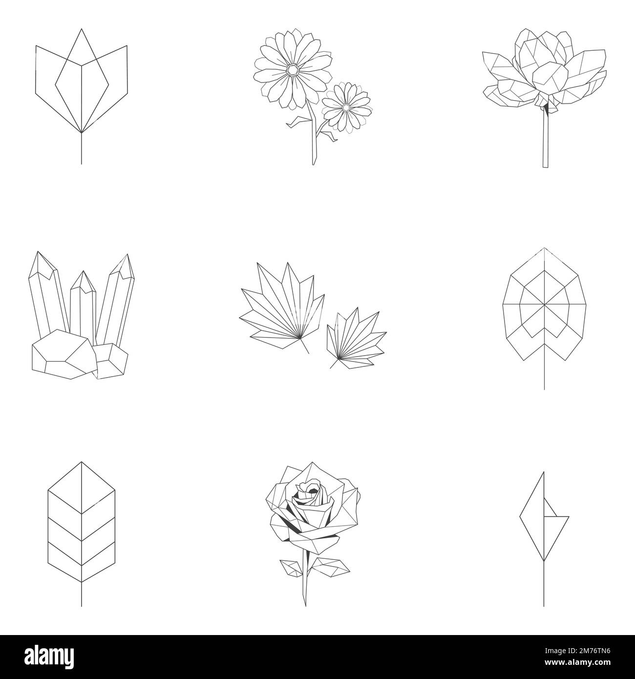 Set of nature linear illustration Stock Vector Image & Art - Alamy