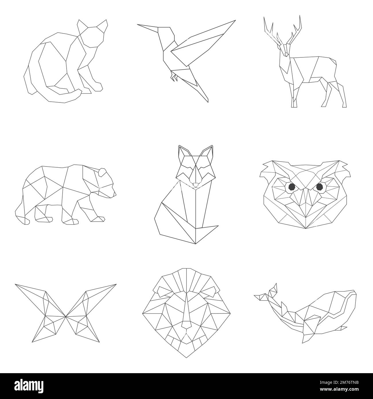 Set of animal linear illustrations Stock Vector Image & Art - Alamy
