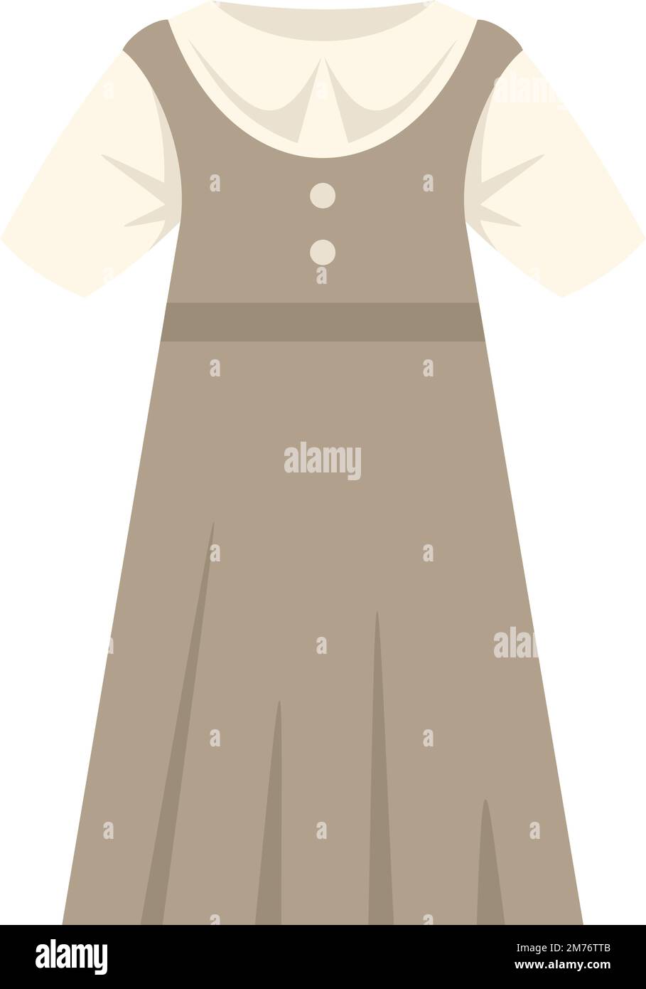 School uniform icon flat vector. Girl dress. Suit fashion isolated ...