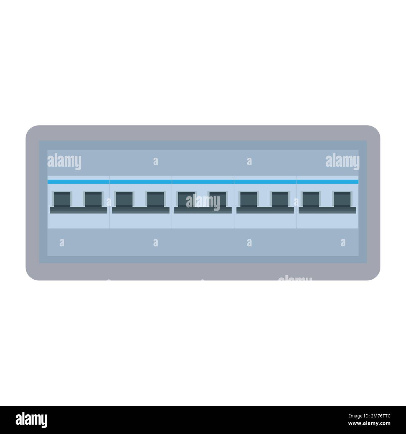 Electric power circuit breakers in Distribution box, vector ...