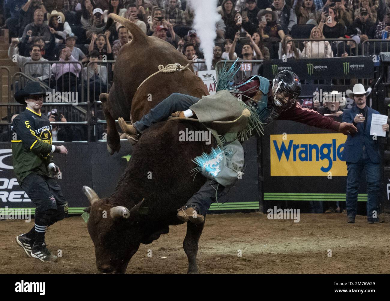 New York, New York, USA. 7th Jan, 2023. Professional bull rider EDNEI ...