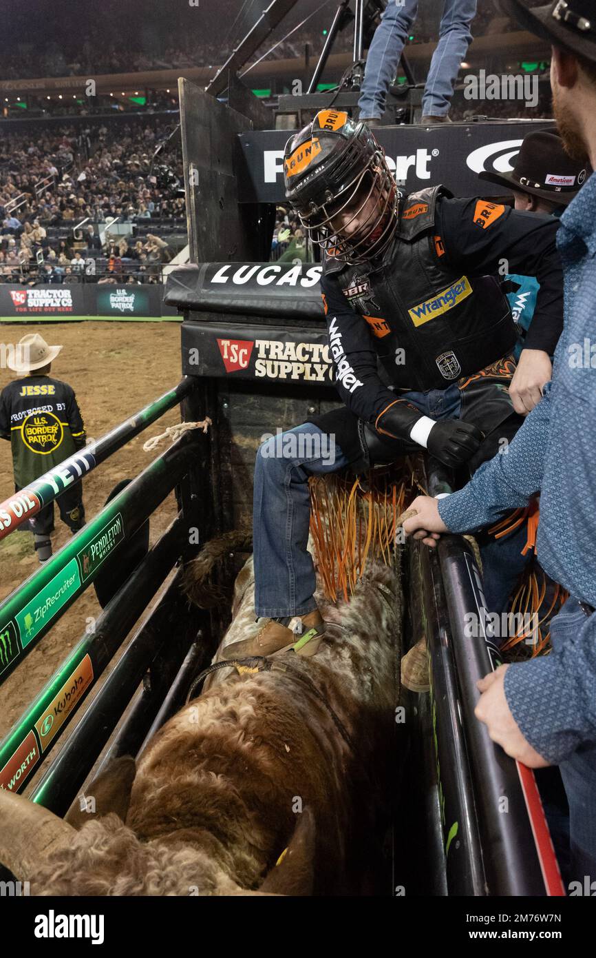 New York, New York, USA. 7th Jan, 2023. Professional bull rider CASEY ...